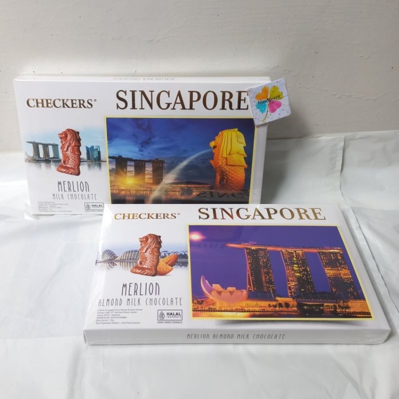 Jual Coklat Checkers Postcard Merlion Shaped Chocolate 125gr | Shopee ...