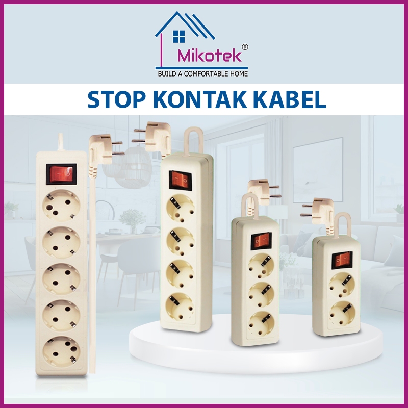 Jual MIKOTEK Stop Kontak Kabel 2/3/4/5 Lubang Colokan Listrik 3M 5M | Shopee Indonesia