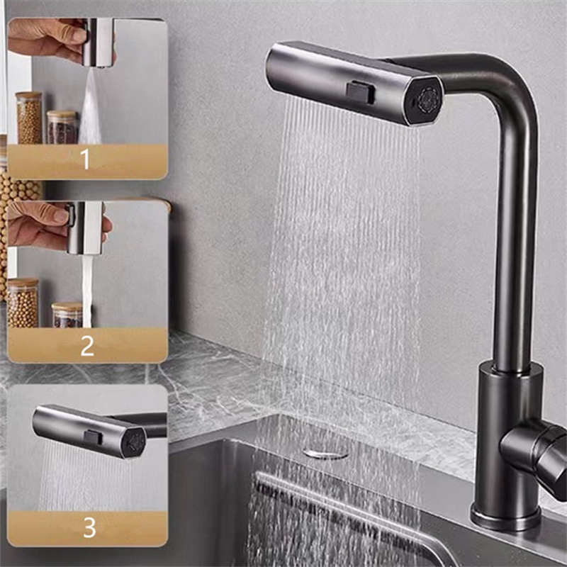 Jual SUS 304 Keran Air Terjun 4 Mode Keran Wastafel Dapur Multifungsi ...