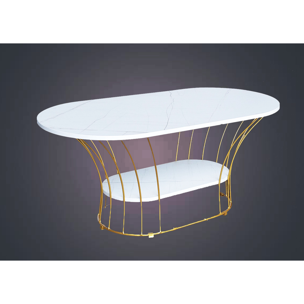 Jual Meja Ruang Tamu Oval CANARY 2 Tingkat 50 x 100 cm PC PVC Meja Tamu ...