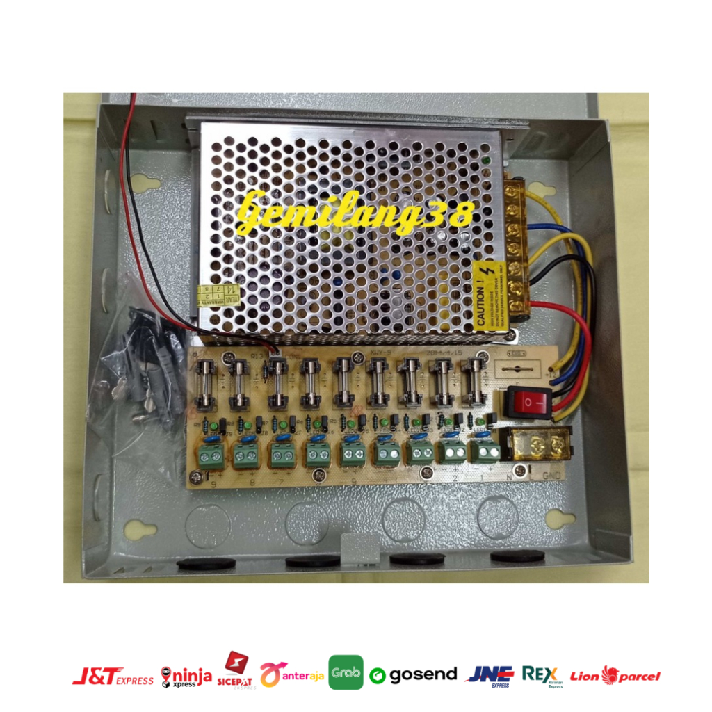 Jual Power Supply Central CCTV 9CH/ Box Panel CCTV 12v 10A body kecil ...