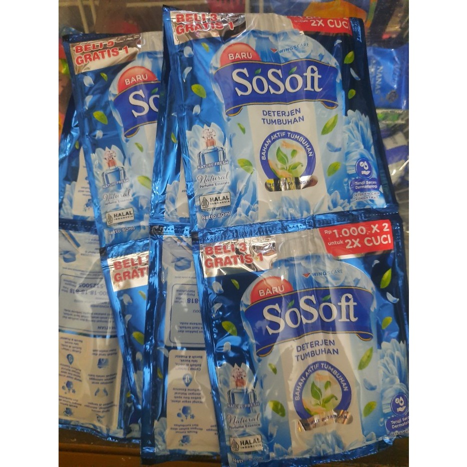 Jual 1 Lembar Detergent Konsentrat So Soft Isi 8 x 2 Sachet | Shopee ...