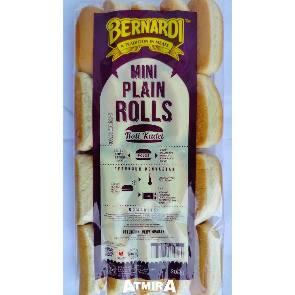 Jual Bernardi MINI Plain Rolls / Kadet Mini / hot dog Isi 20 pcs ...