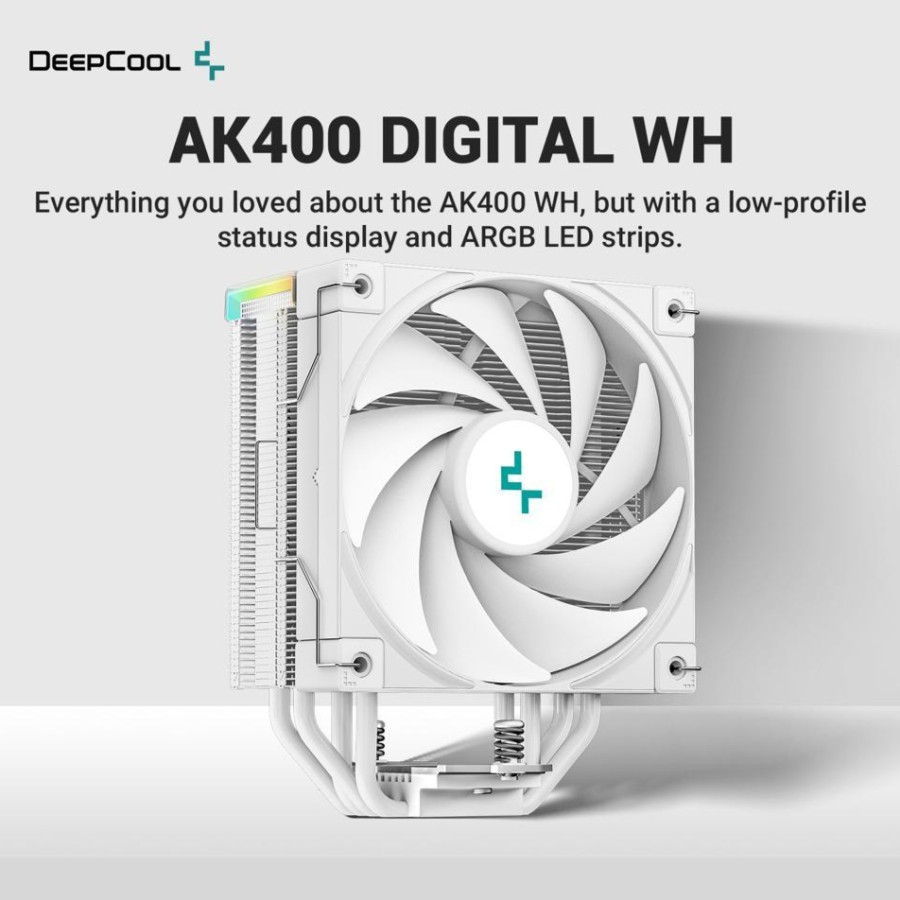 Jual CPU Cooler - Deepcool AK400 DIGITAL WHITE/Black 12CM Fan Support ...