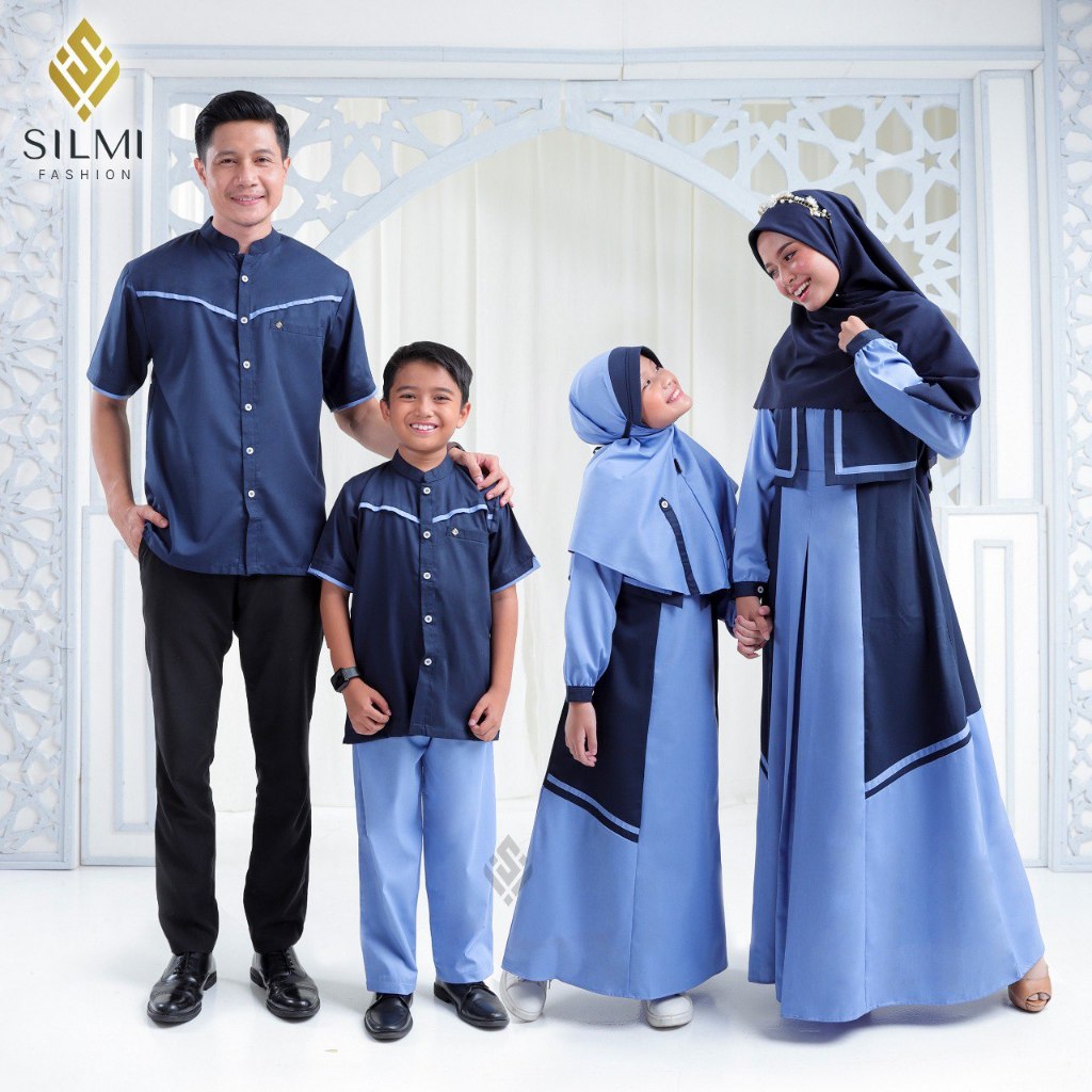 Jual Sarimbit Keluarga 2024 Silmi Fashion Sakinah Family Fancy Blue ...