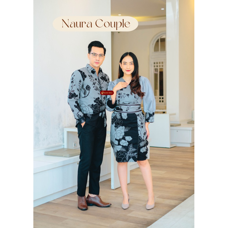 Jual COUPLE BATIK PREMIUM NAURA BATIK MIRA| DRESS FULL TRIKOT PREMIUM DAN KEMEJA FULL FURING ...