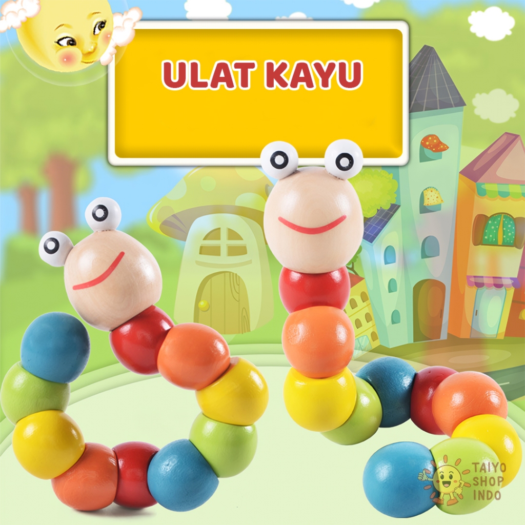 Jual TAIYO Ulat Kayu Basic Edukasi Worm Rainbow Sensory Montessori ...