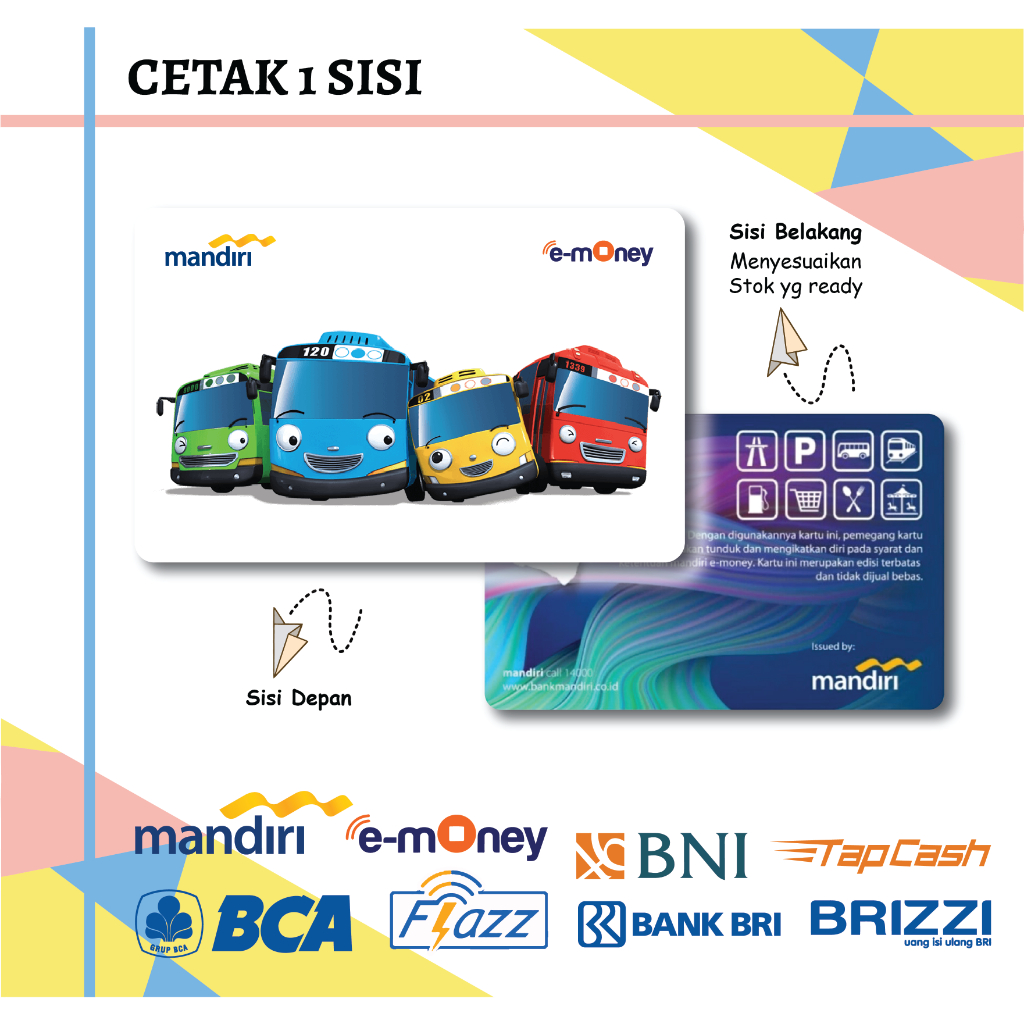 Jual KARTU EMONEY ETOLL ANIME THE LITTLE BUS TAYO MANDIRI FLAZZ BCA GEN ...