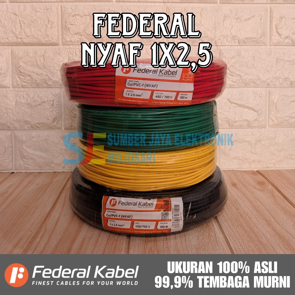 Jual kabel serabut federal NYAF 2,5 - kabel listrik - kabel meteran | Shopee Indonesia