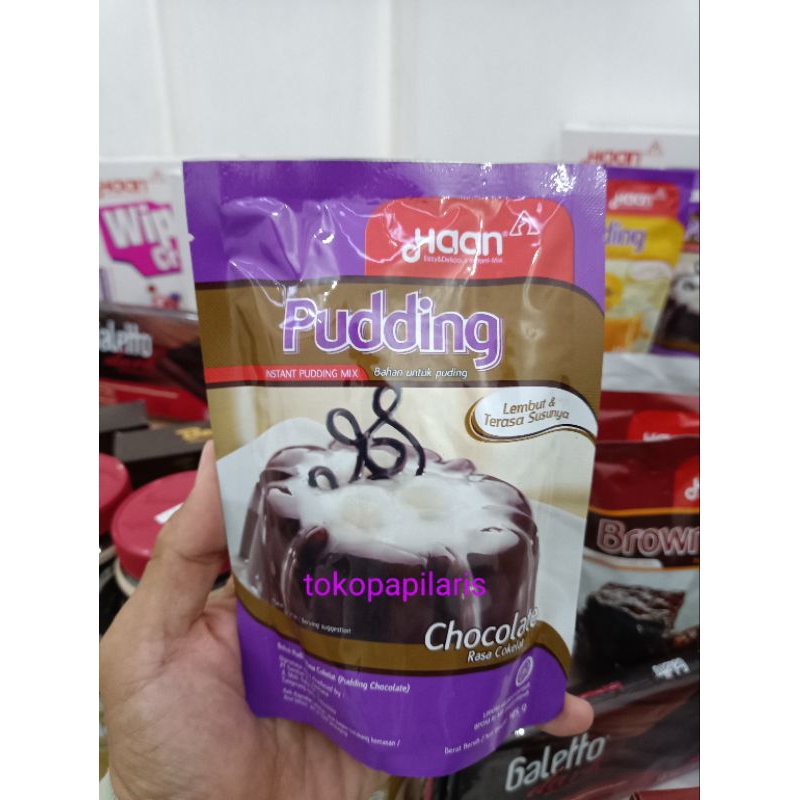 Jual Tepung Bubuk Puding Instan Haan Buah Coklat | Shopee Indonesia