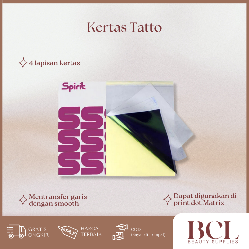 Jual 5lbr Tattoo Transfer Copier Paper Spirit Stencil Carbon Thermal ...