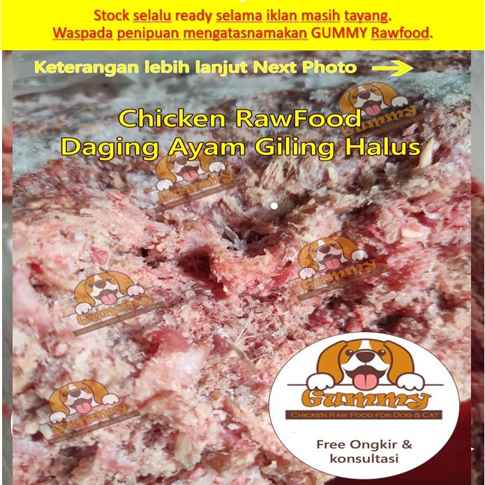 Jual RAWFOOD RAW FOOD ayam giling halus pakan anjing kucing 1 kg ...