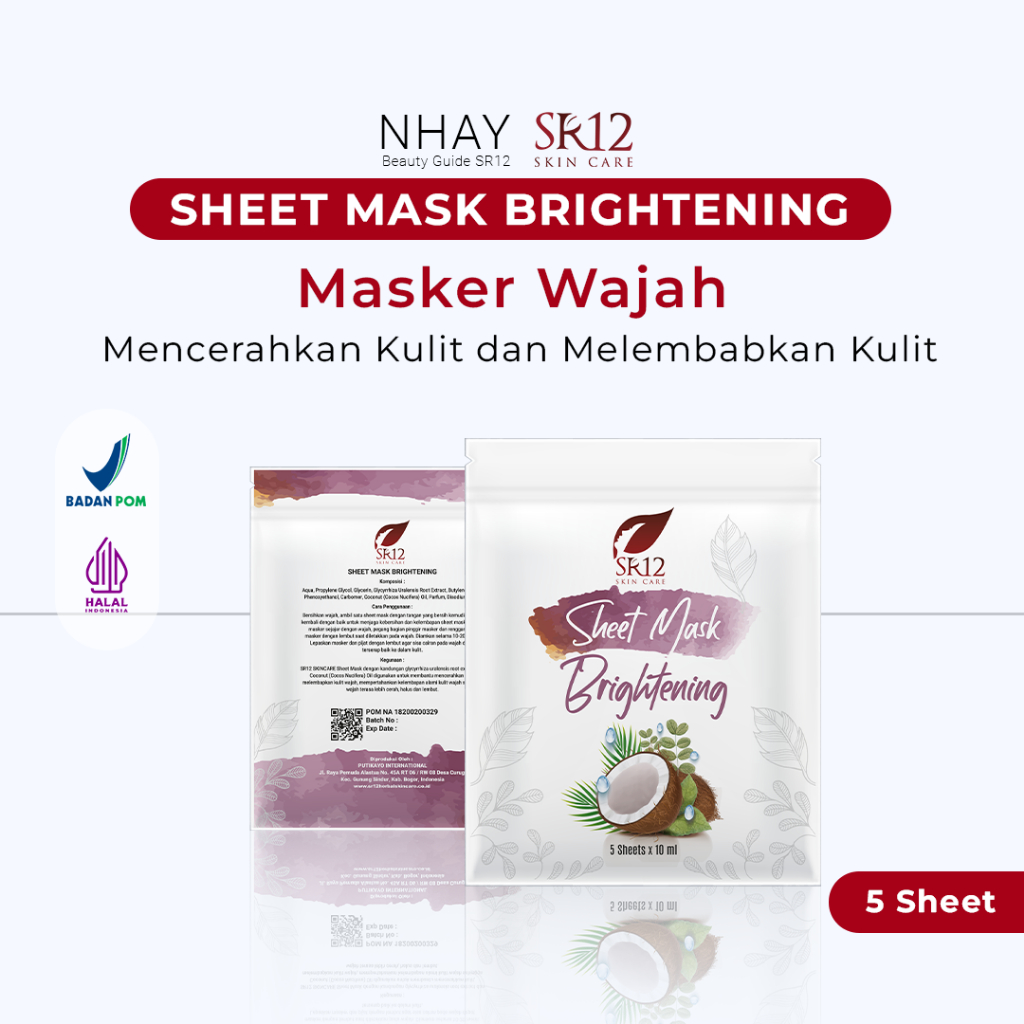 Jual SR12 Sheet Mask Brightening Masker Wajah Mencerahkan Kulit dan Melembabkan Kulit | Shopee ...