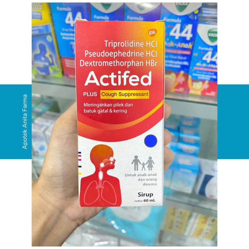 Jual Actifed Plus Cough Supressant Sirup 60 ml (Merah) | Shopee Indonesia