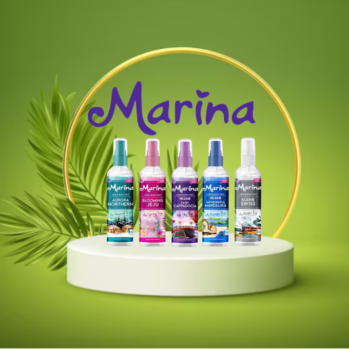 Jual Marina Hair and Body Mist With Moisturizing Sweet Almond 100ML ...