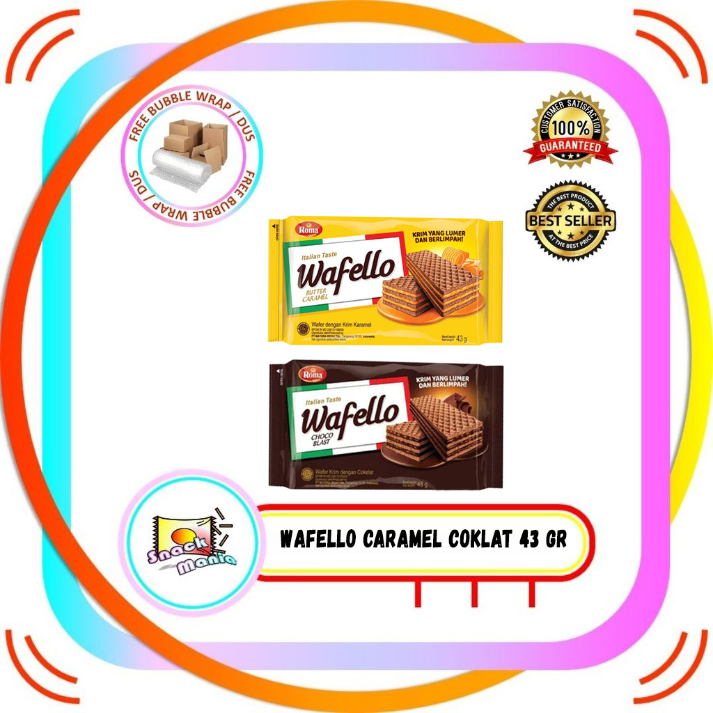 Jual Wafello Italian Taste Wafer Butter Caramel | Choco ~ 43 gr ...