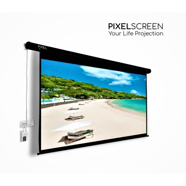 Jual Layar Proyektor Motorized 70'', 100'' dan 120'' Remote Otomatis ...