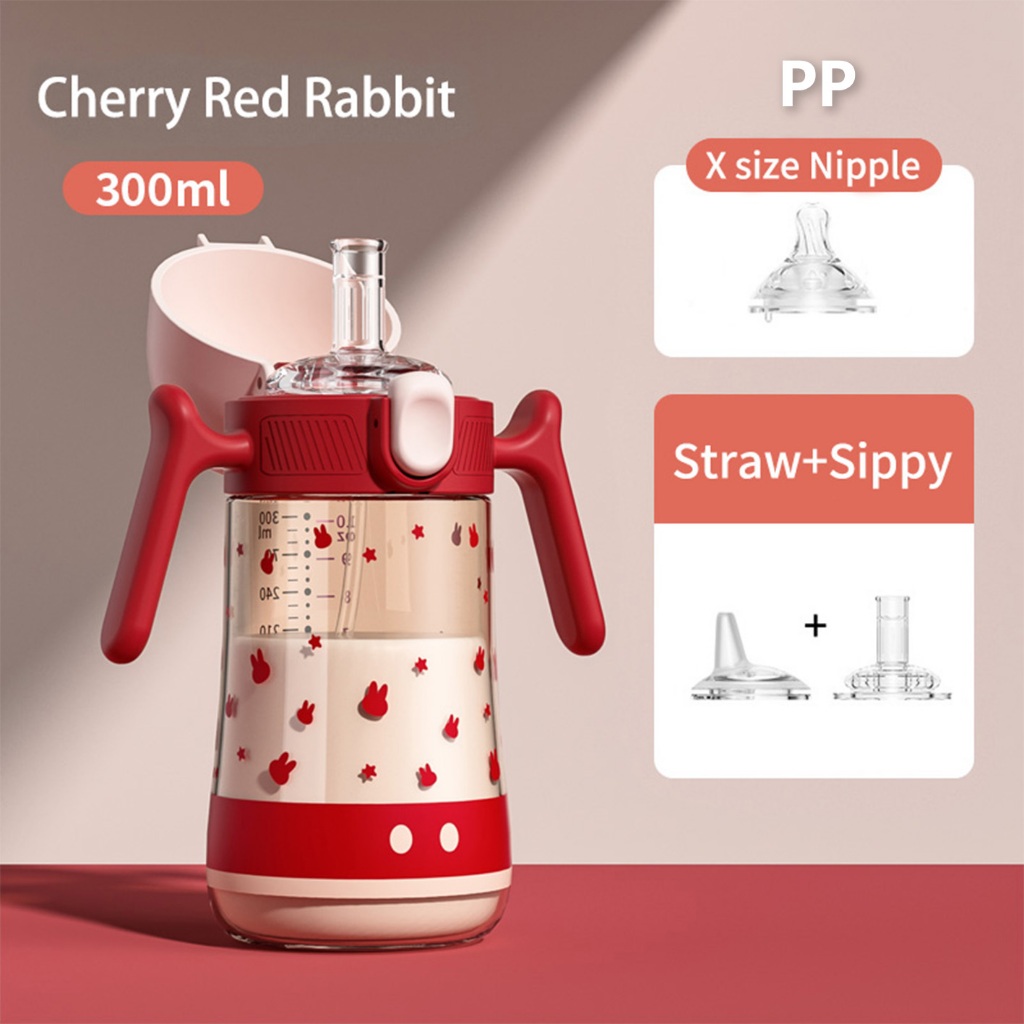 Jual MInitutu 3 IN 1 Botol Susu Rasa suhu PP/PPSU Bahan Dengan Sedotan Dan tutup Botol Anti ...
