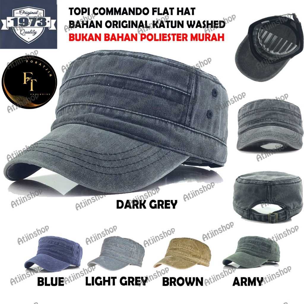 Jual Foratjin-Topi Flat Hat Commando Tactical Militer Katun Canvas (5 ...