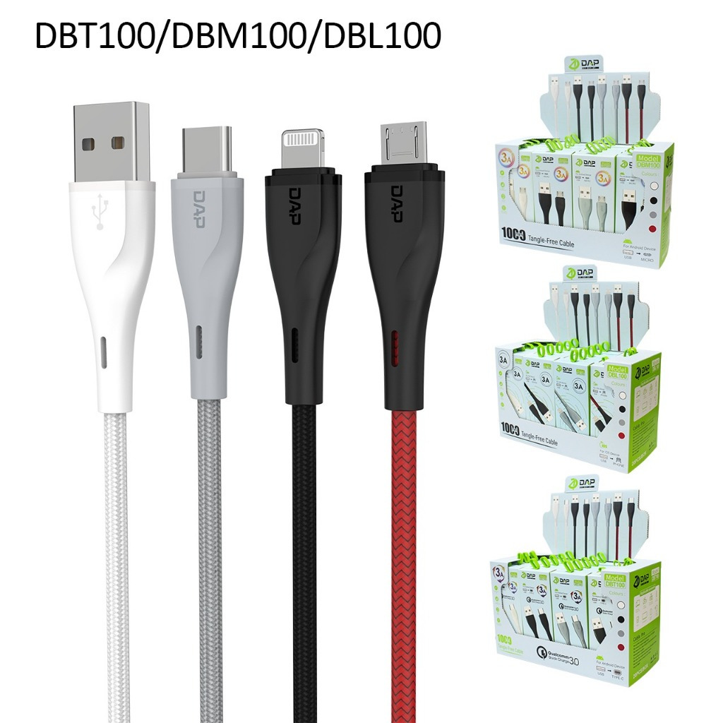 Jual Isi 20 Pcs DAP DBM100 MICRO DBL100 LIGHTNING DBT100 TYPE C Kabel ...