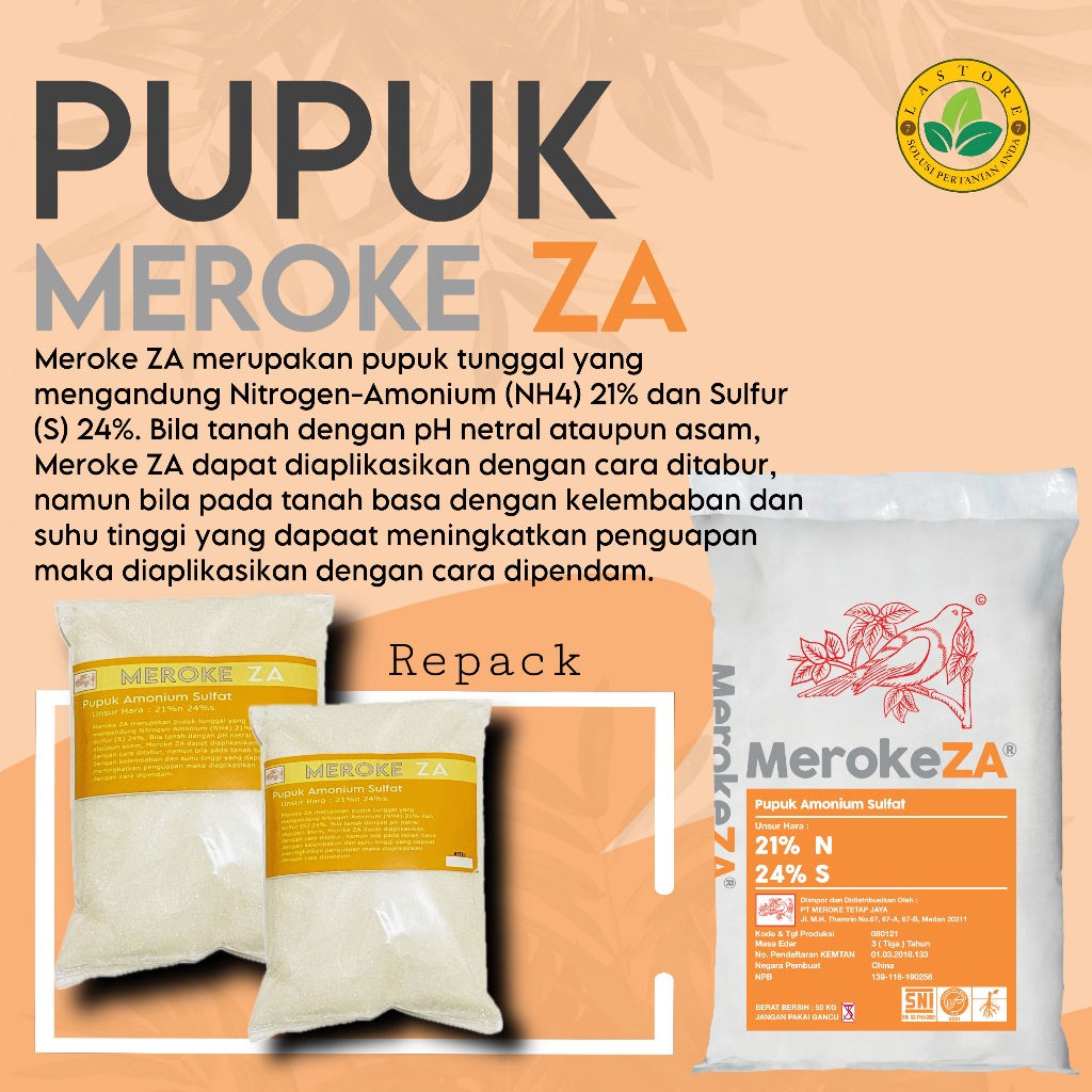 Jual Pupuk Meroke ZA 1 Kg Amonium Sulfat Kemasan Repack | Shopee Indonesia