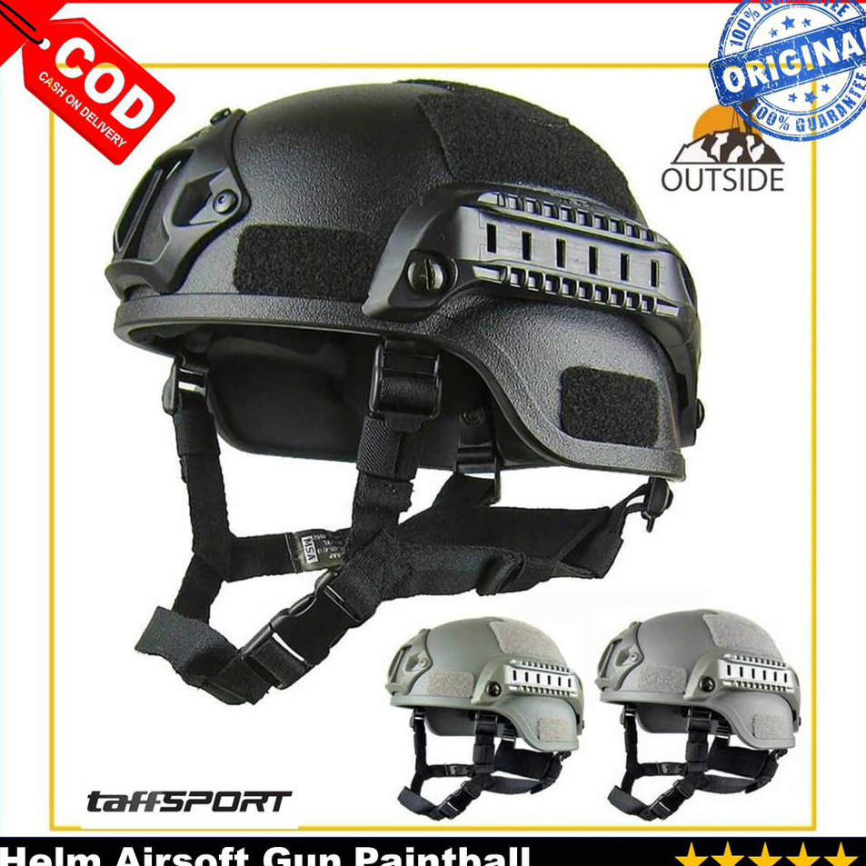 Jual Stock! Helm Tactical Army Airsoft Gun Paintball SWAT HItam ...