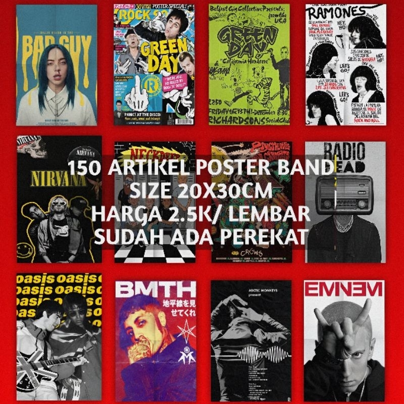 Jual 02 Poster band vintage - Hiasan dinding kamar band aesthetic ...