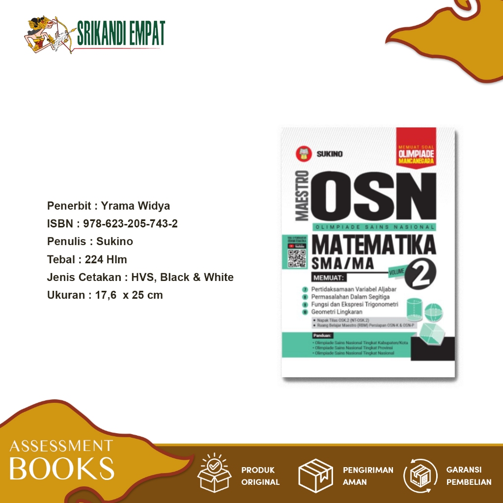 Jual Buku Olimpiade Sains Nasional Maestro OSN Matematika SMA/MA : Memuat Soal Olimpiade ...