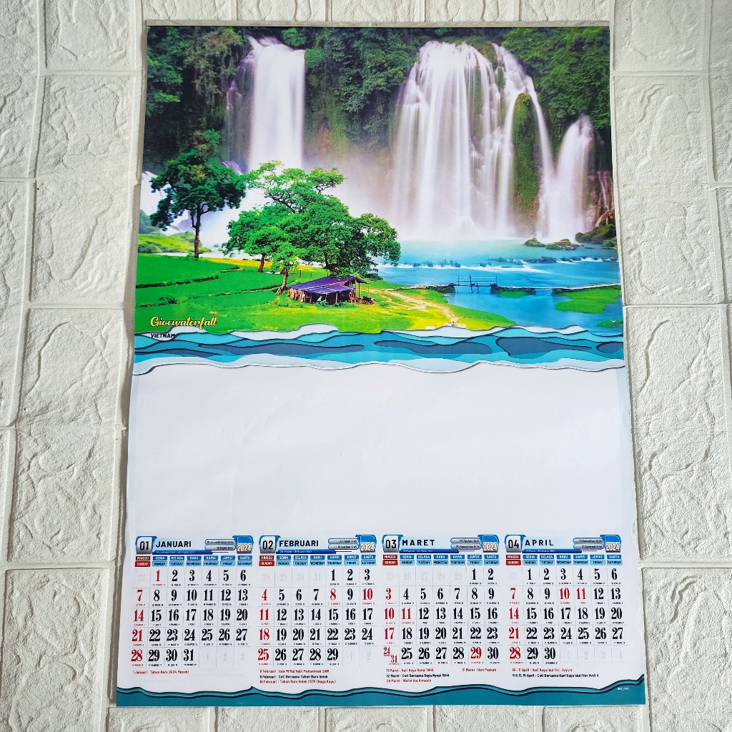Jual KALENDER 3 LEMBAR ATAU CATUR WULAN TAHUN 2024 DENGAN MOTIF DAN ...