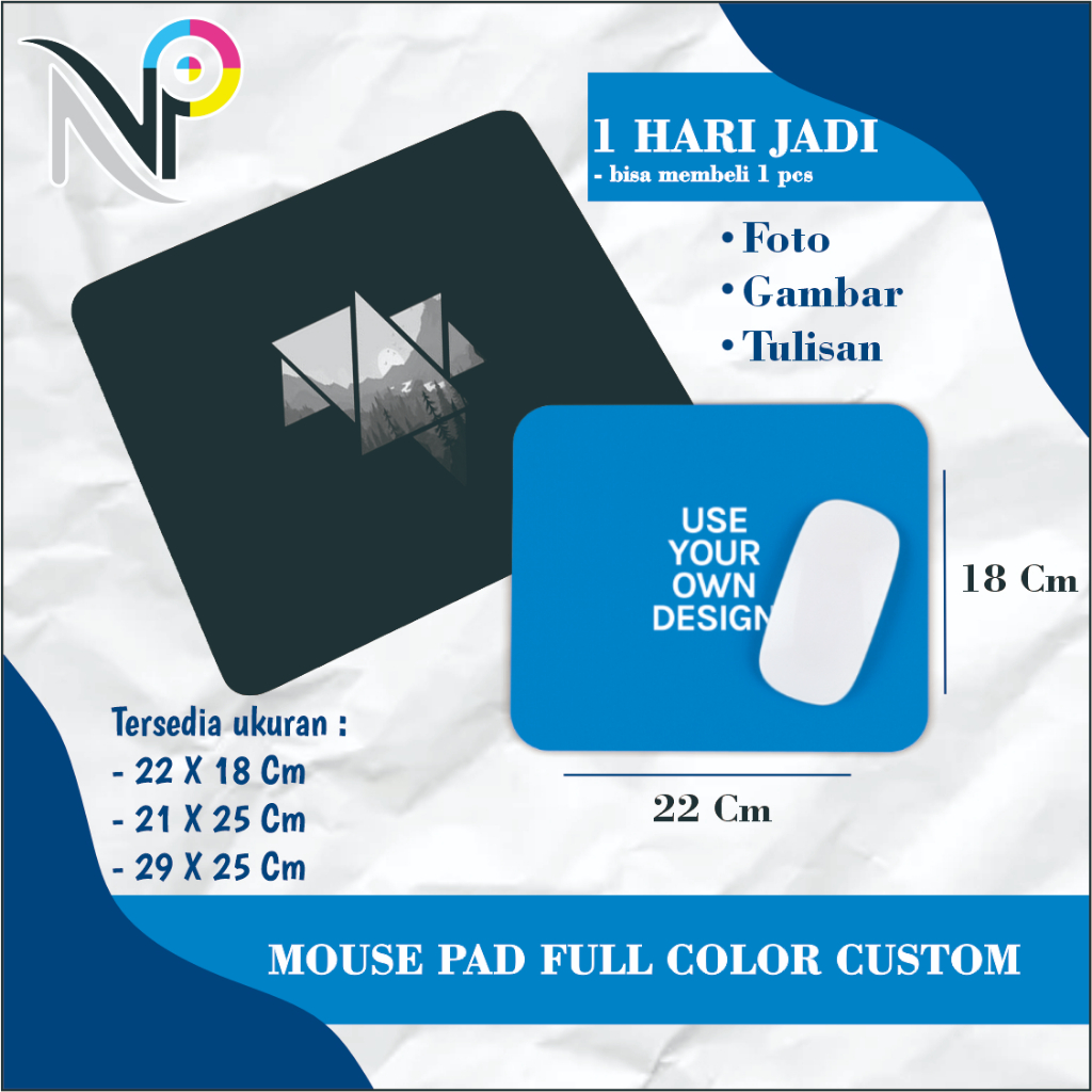 Jual MOUSEPAD CUSTOM FULL COLOR UKURAN 22 x 18Cm | Shopee Indonesia