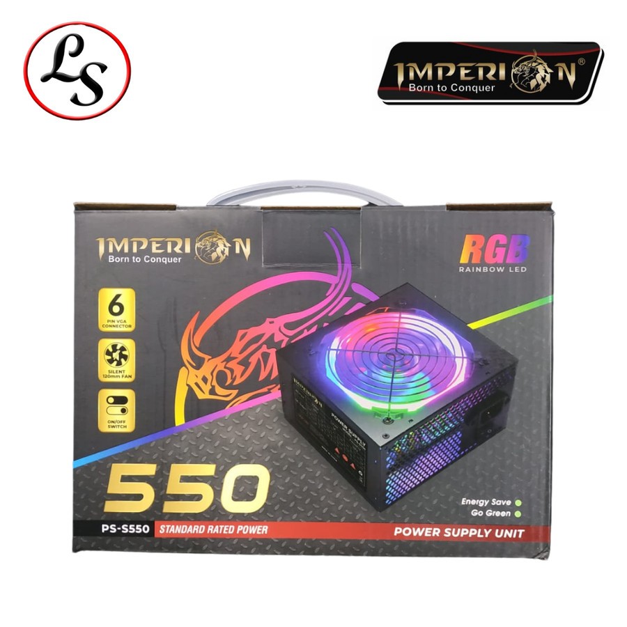 Jual IMPERION PSU 550 Watt / 550W LED RGB 6 Pin / 6Pin PSU ATX | Shopee ...