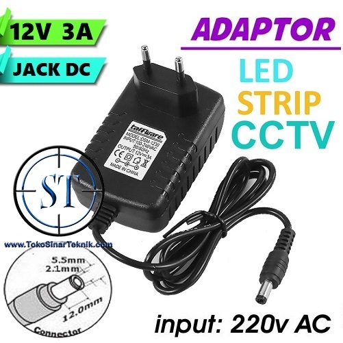 Jual Adaptor Switching 3A 12v Power Supply CCTV LED Strip + Led jack DC ...
