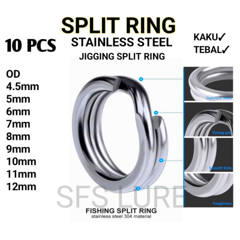 Jual Split ring pipih 10pcs seplit ring minnow metal jig Tahan karat dan kual tebal | Shopee ...