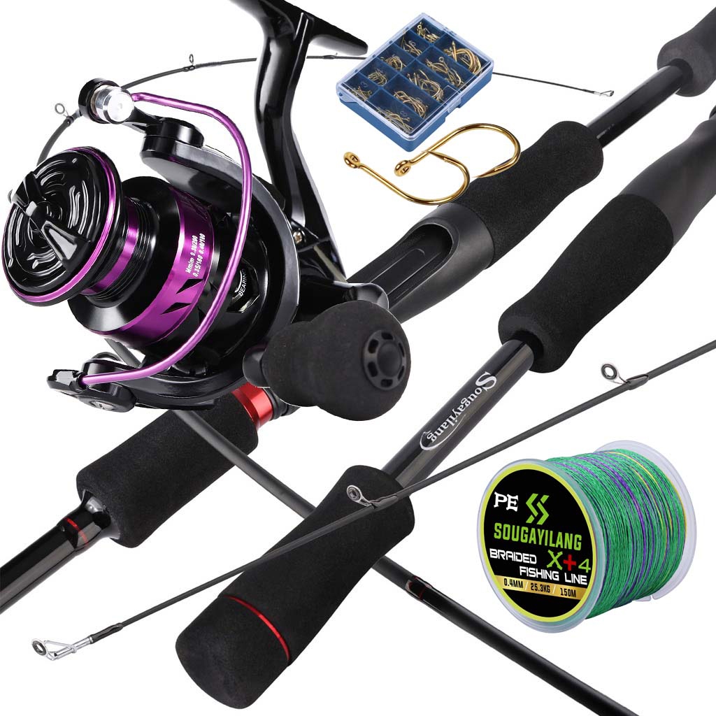 Jual Joran Pancing Fishing Rod Set Spinning Fishing Rod 1.8/2.1m and Spinning Fishing Reel M ...