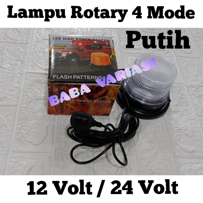 Jual Lampu Blitz Rotary Beacon 4 Mode Truk Merah Putih Biru 12 Volt 24 ...