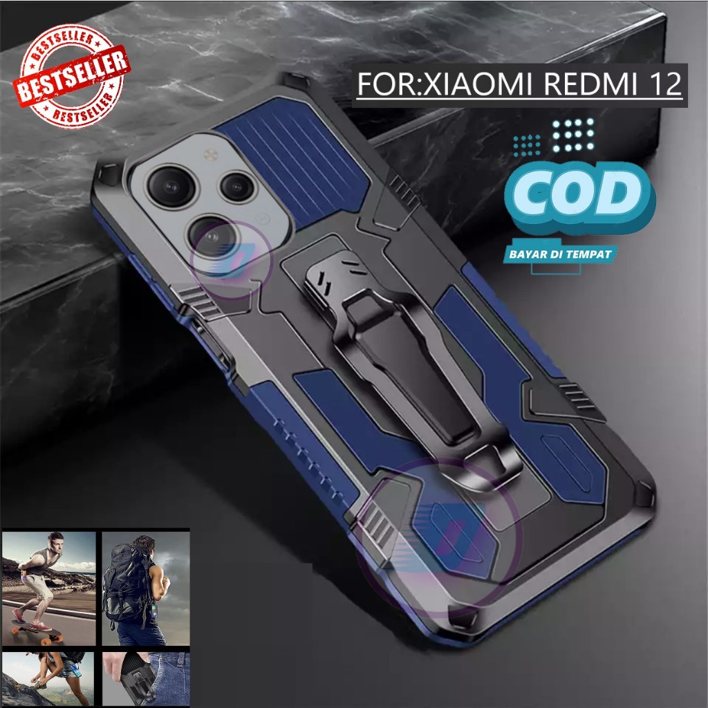 Jual CASING HP XIAOMI REDMI 12 CASING STANDING BELT CLIP HARD CASE ...