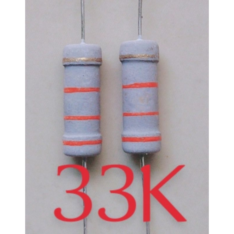 Jual 1 BIJI RESISTOR 33K, 2 WAT KARBON 5% | Shopee Indonesia