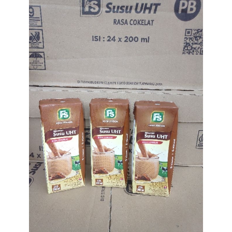Jual Susu UHT Rasa Coklat Food Station 200ml | Shopee Indonesia