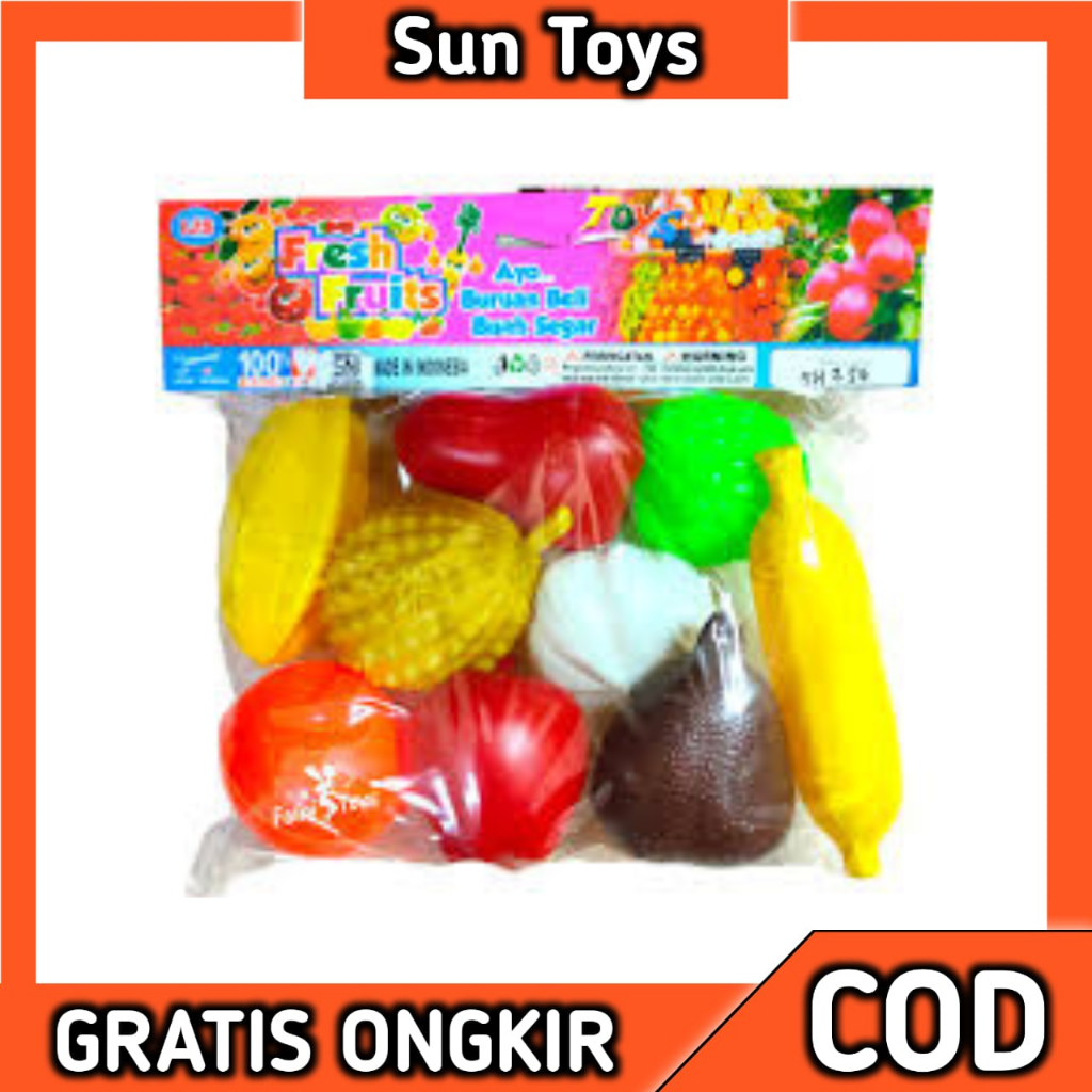 Jual Mainan Anak Buah Buahan Plastik Kecil isi 9 Macam - Fresh Fruit ...