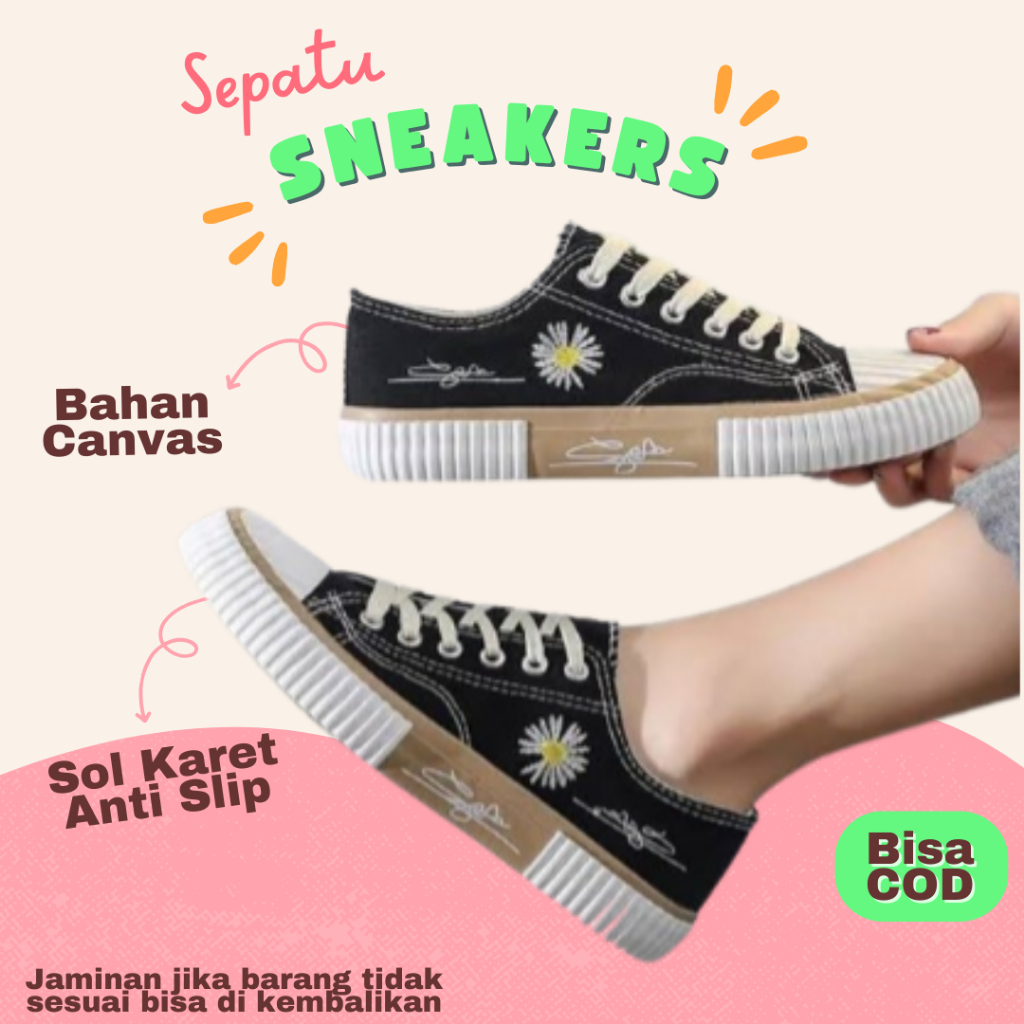 Jual Sepatu Sneakers Wanita Sepatu Kets Snekers Cewek Perempuan Korea ...