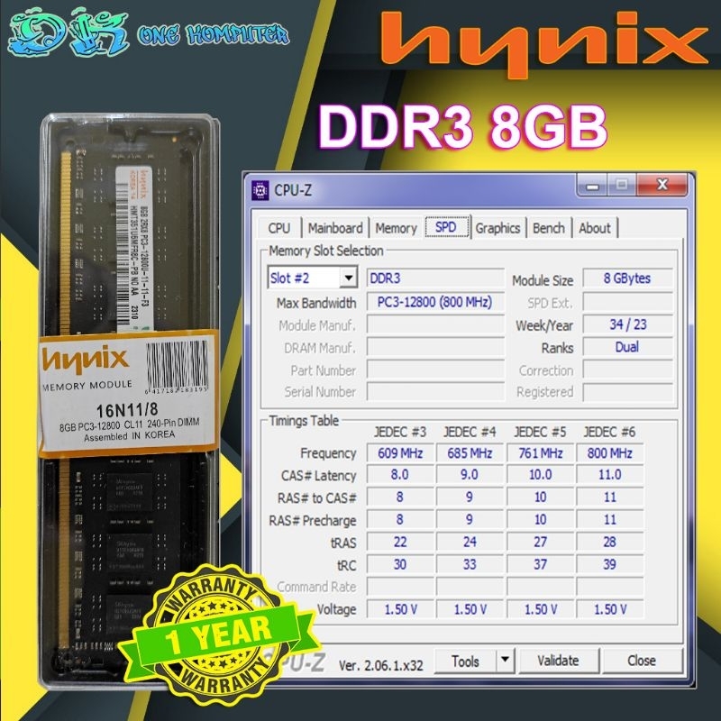 Jual Memory Ram Longdim Ddr3 8Gb Hynix Pc 12800 | Shopee Indonesia