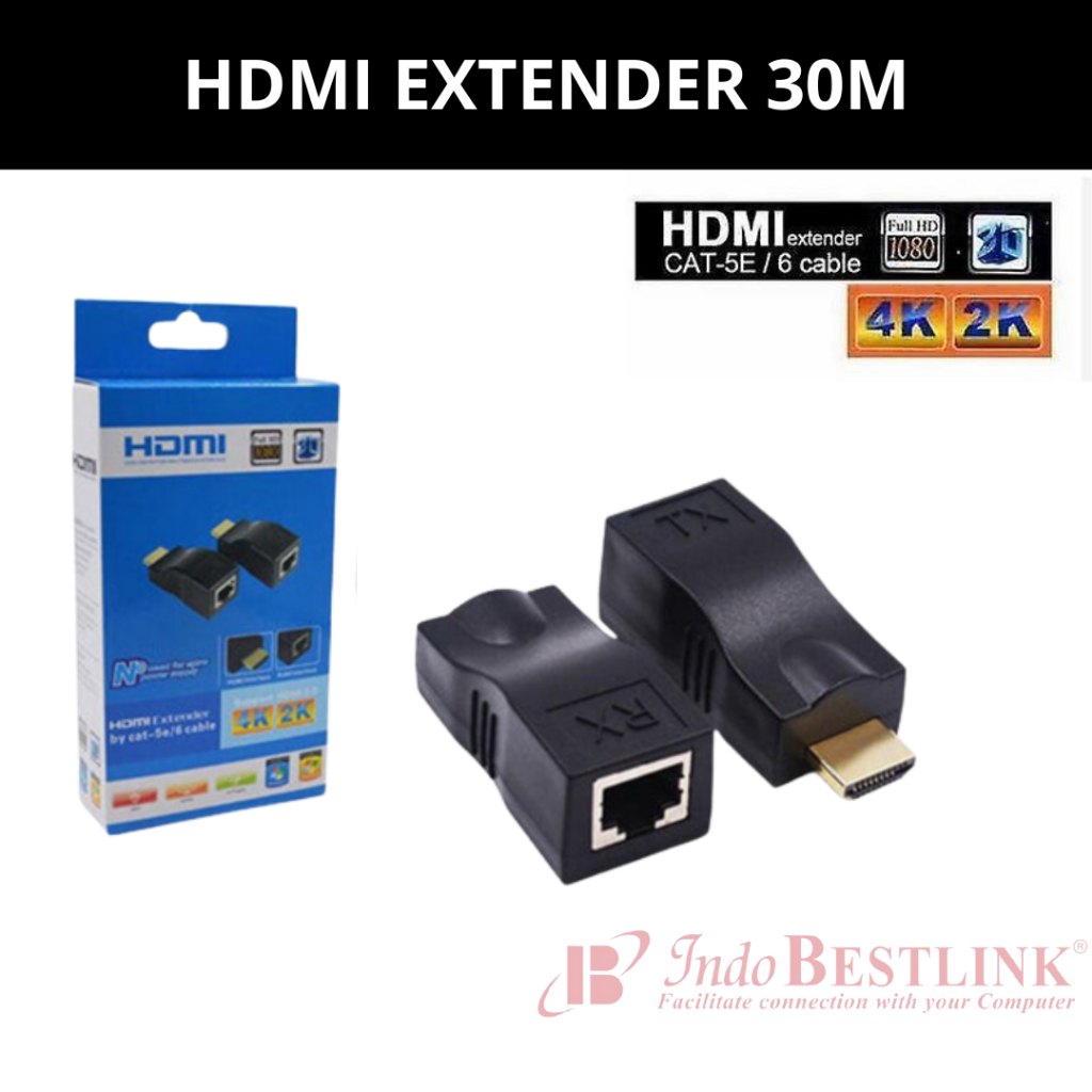 Jual HDMI Extender HDMI Extension Kable LAN Ethernet 30M RJ45 kecil ...