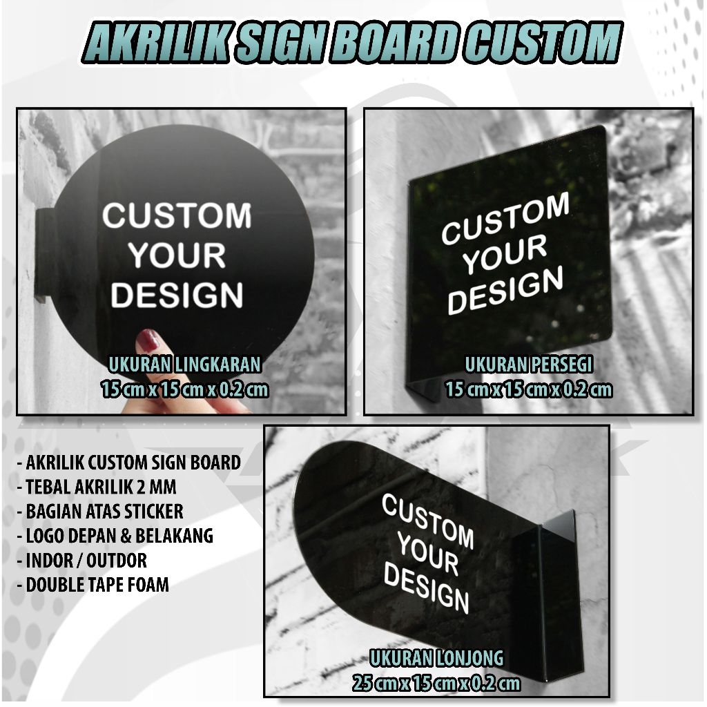 Jual Custom Sign Board / Signage Acrylic Indor / Outdor Papan Nama ...
