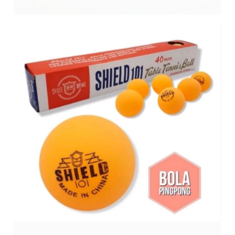 Jual (1box isi 6)Bola Pingpong/Bola Tenis Meja Shield 101 Warna Orange | Shopee Indonesia