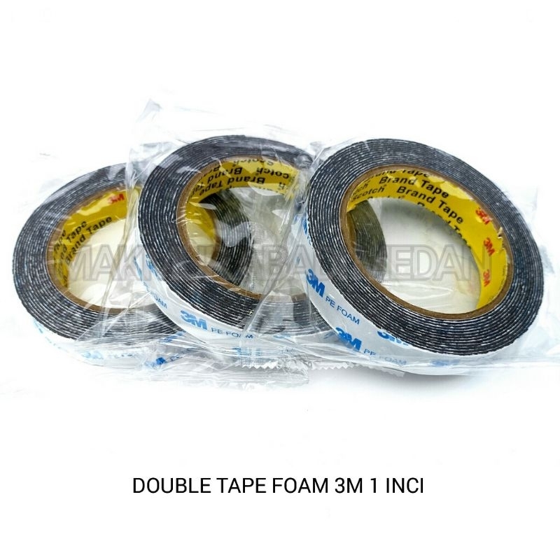 Jual Double Tape PE Foam 3M 1 inci Double Tape Busa Perekat 2 Sisi ...