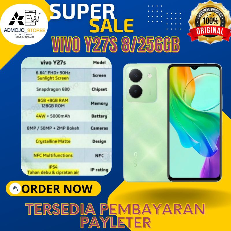Jual vivo y27s 8/256gb NFC 44W 5000 mAh segel resmi | Shopee Indonesia