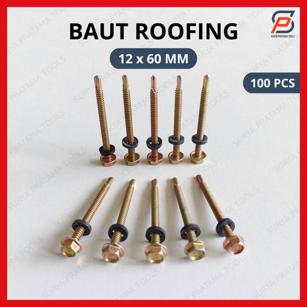 Jual Baut Roofing SDS 12x60 Isi 100 Pcs Baut Rangka Baja Ringan 12 x 60 ...