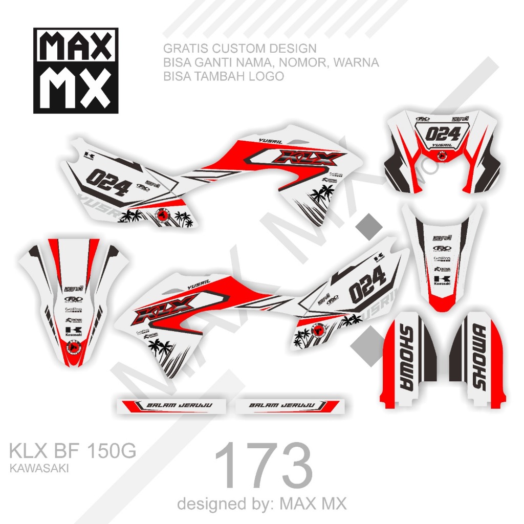 Jual Decal Stiker klx bf Dekal Sticker Striping motif pohon kelapa ...