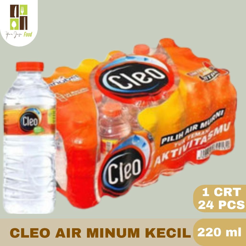 Jual Cleo Air Mineral / Air Minum Kemasan Botol Kecil 220ml 1 Krat [ 24 pcs] | Shopee Indonesia