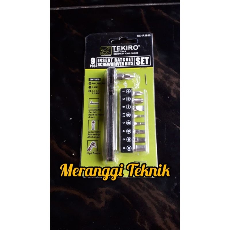 Jual Mata obeng rachet racet Tekiro set 9 pcs insert screwdriver bits ...